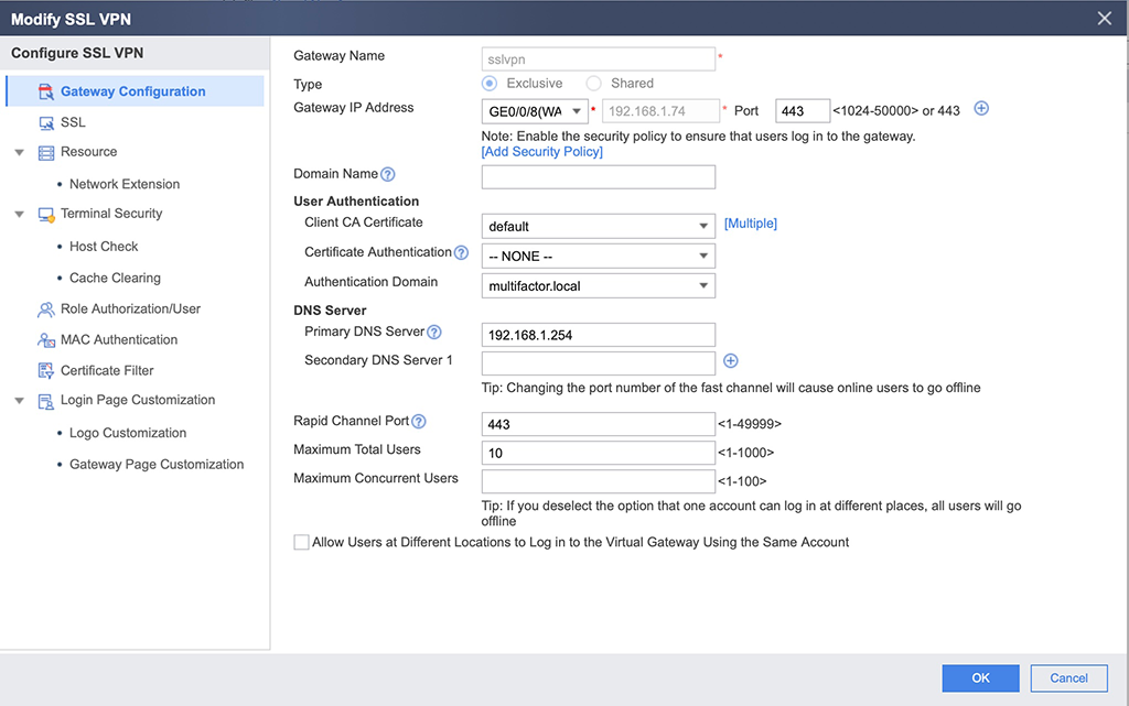 Настройка двухфакторной аутентификации Huawei SSL VPN | МУЛЬТИФАКТОР